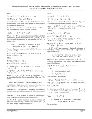 Estimation of Reliability Indices of Two Component Identical System in the Presence of CCS | PDF