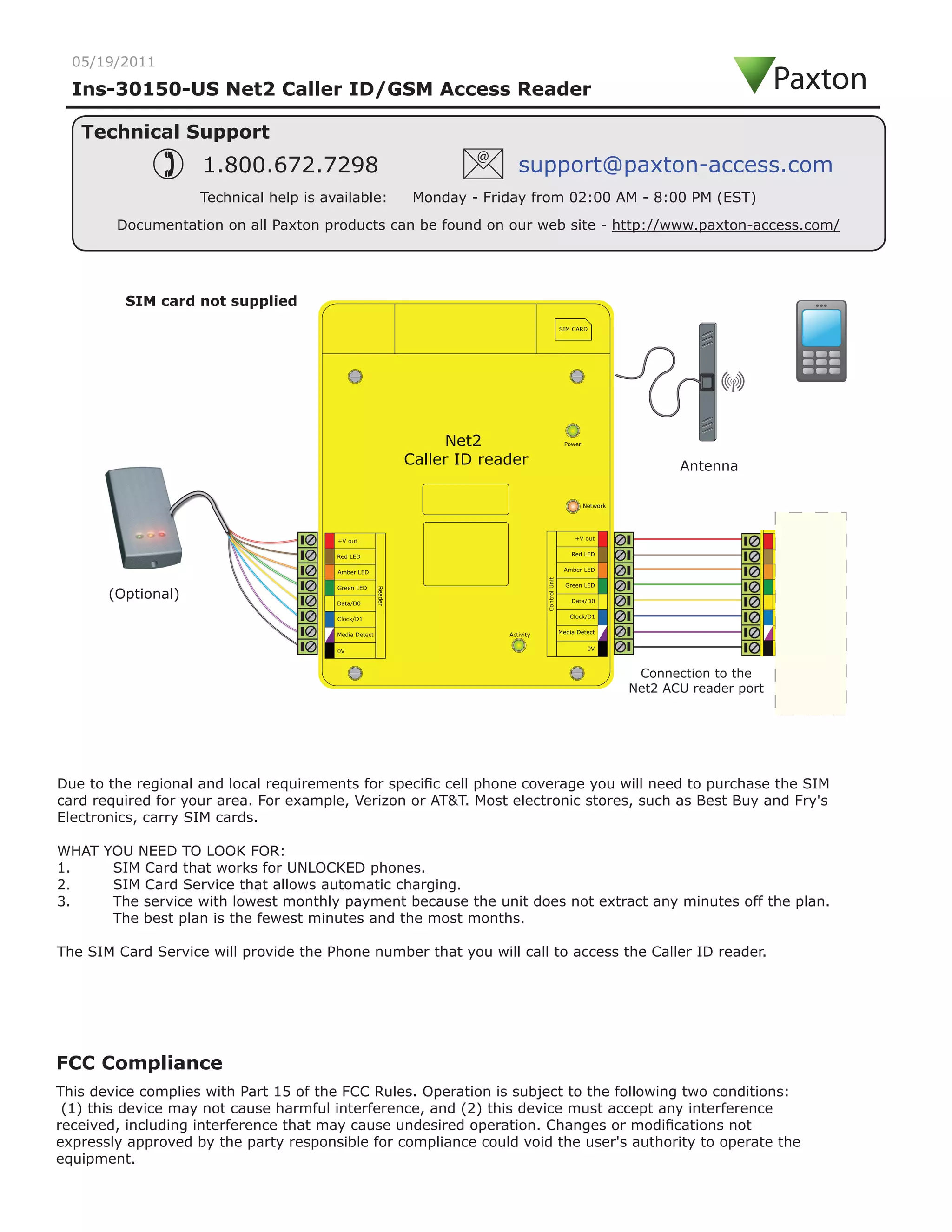 Paxton Access 460-210-US Instruction Manual | PDF