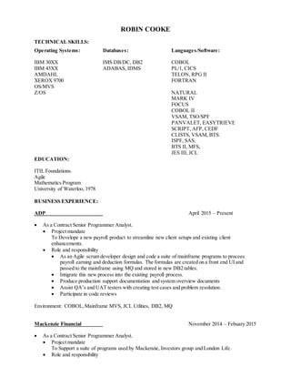ROBIN COOKE-Resume | PDF