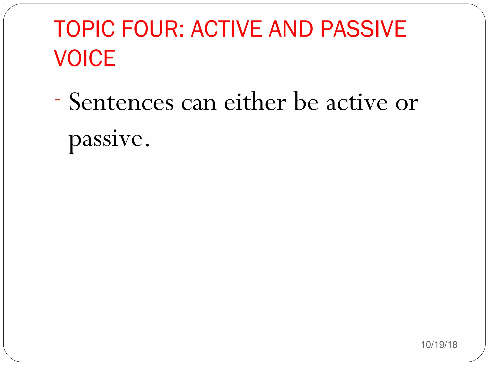 Active and passive voice | PPT