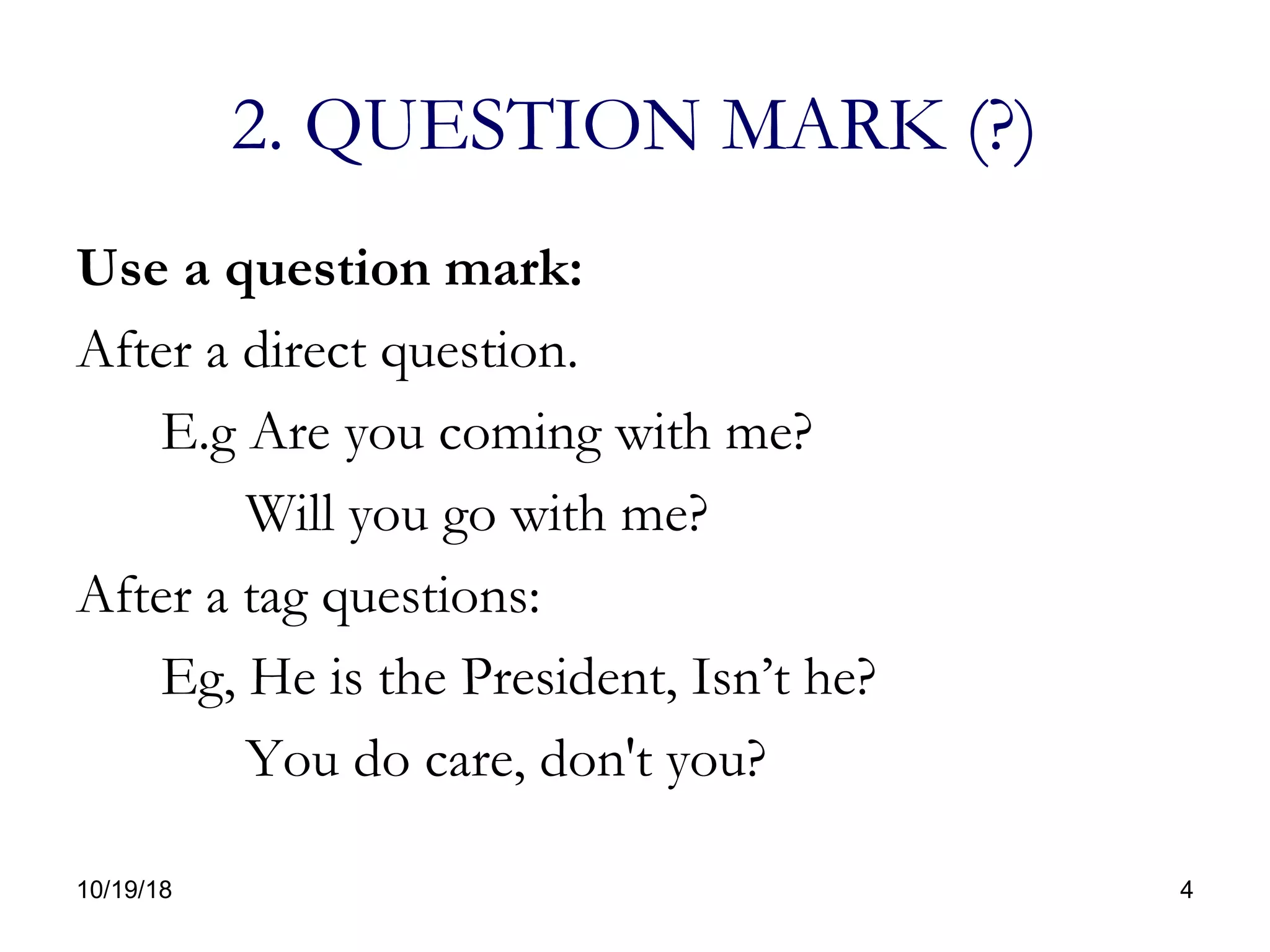 punctuation rules | PPT