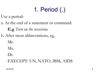 punctuation rules | PPT