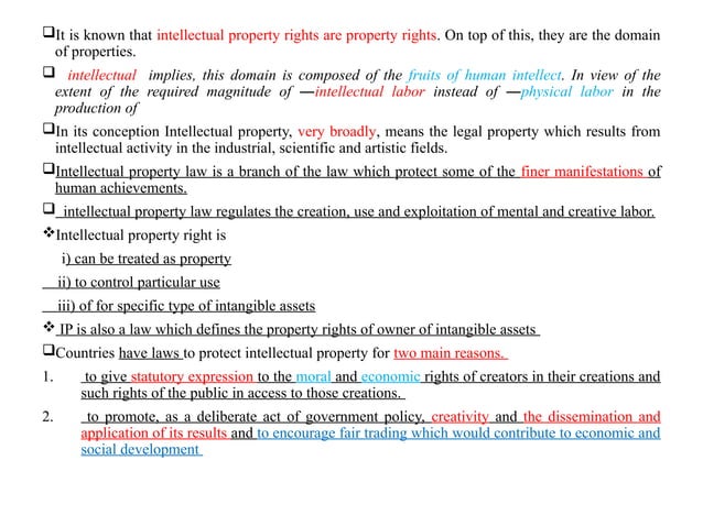 Intellectual Property law- Lecture notes | PPTX | Industrial Property ...