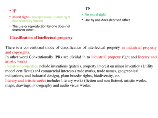 Intellectual Property law- Lecture notes | PPTX