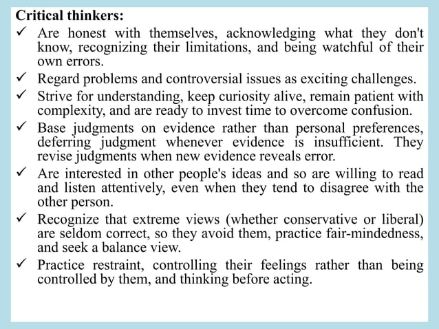 The basic concepts of Critical thinking. | PPTX | Educational ...