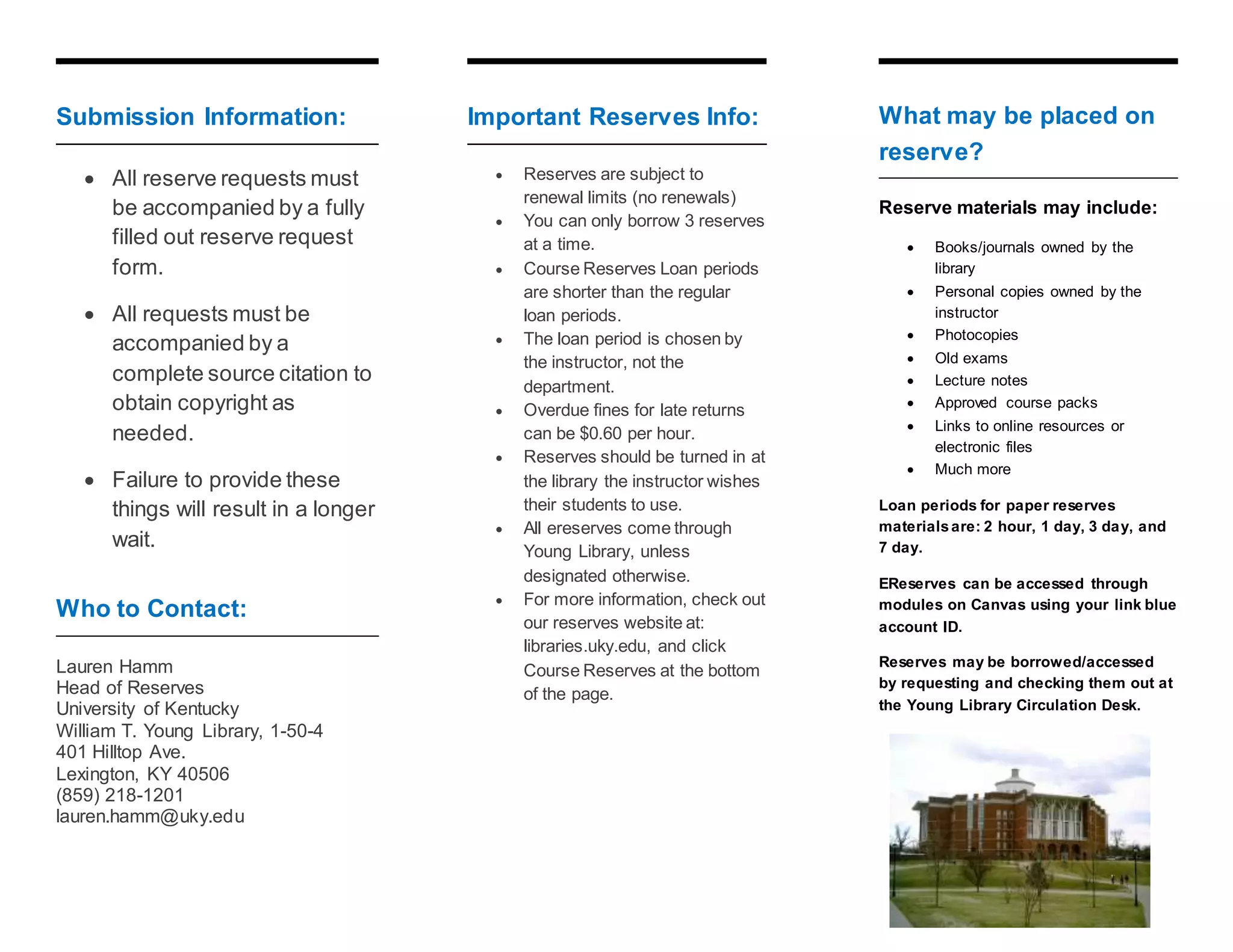 Course Reserves Brochure | DOCX