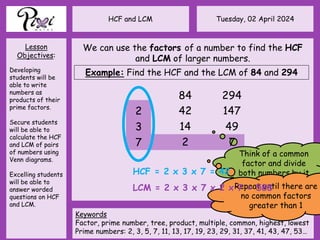 HCM and LCM for class 6 Students & Types | PPTX