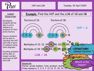 HCM and LCM for class 6 Students & Types | PPTX