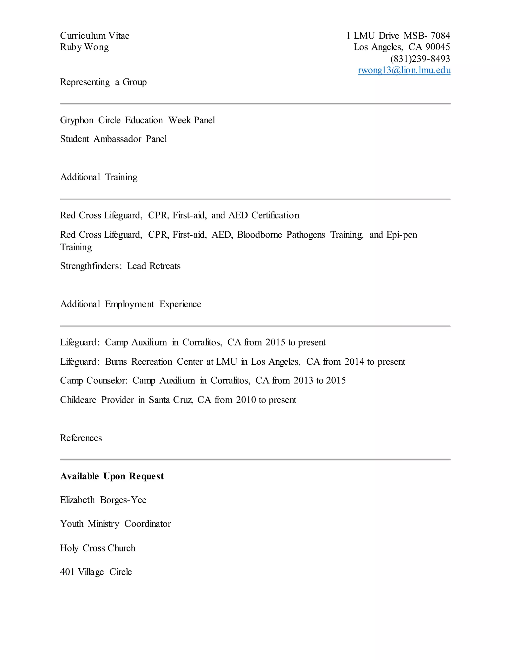 My Curriculum Vitae | DOCX