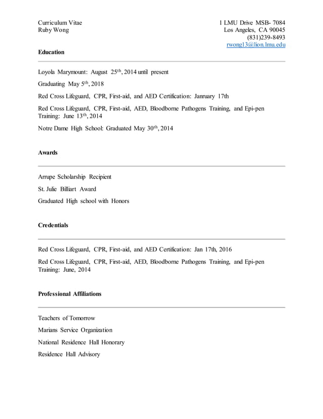 My Curriculum Vitae | DOCX