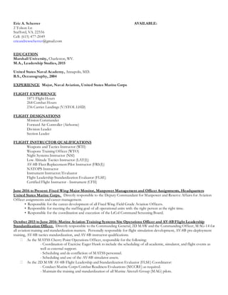 EricScherrerResume_29 Sep | DOCX | Aviation Industry | Industries