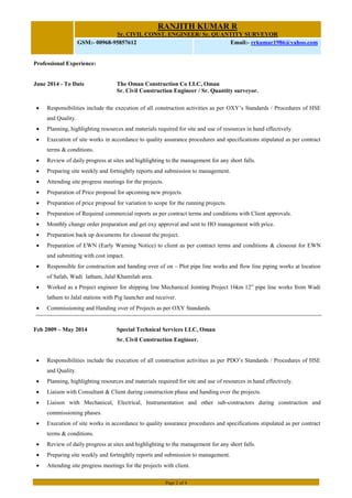 Ranjith_Kumar R - CV | PDF