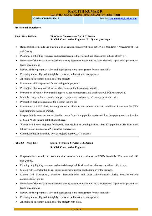 Ranjith_Kumar R - CV | PDF