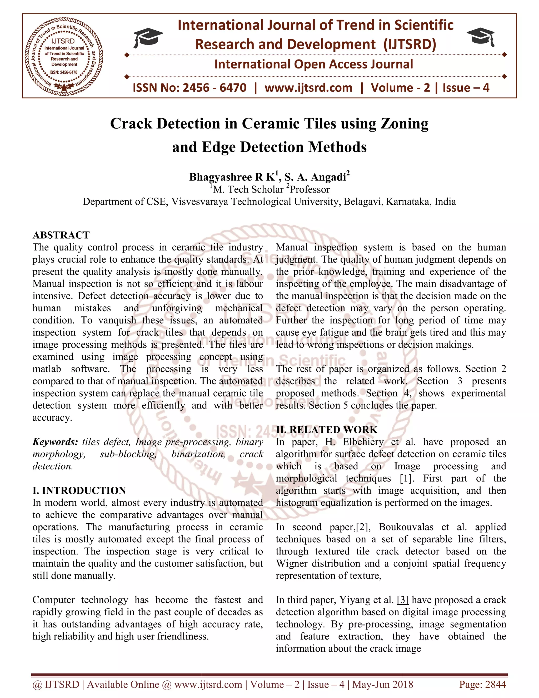 Crack Detection In Ceramic Tiles Using Zoning And Edge Detection