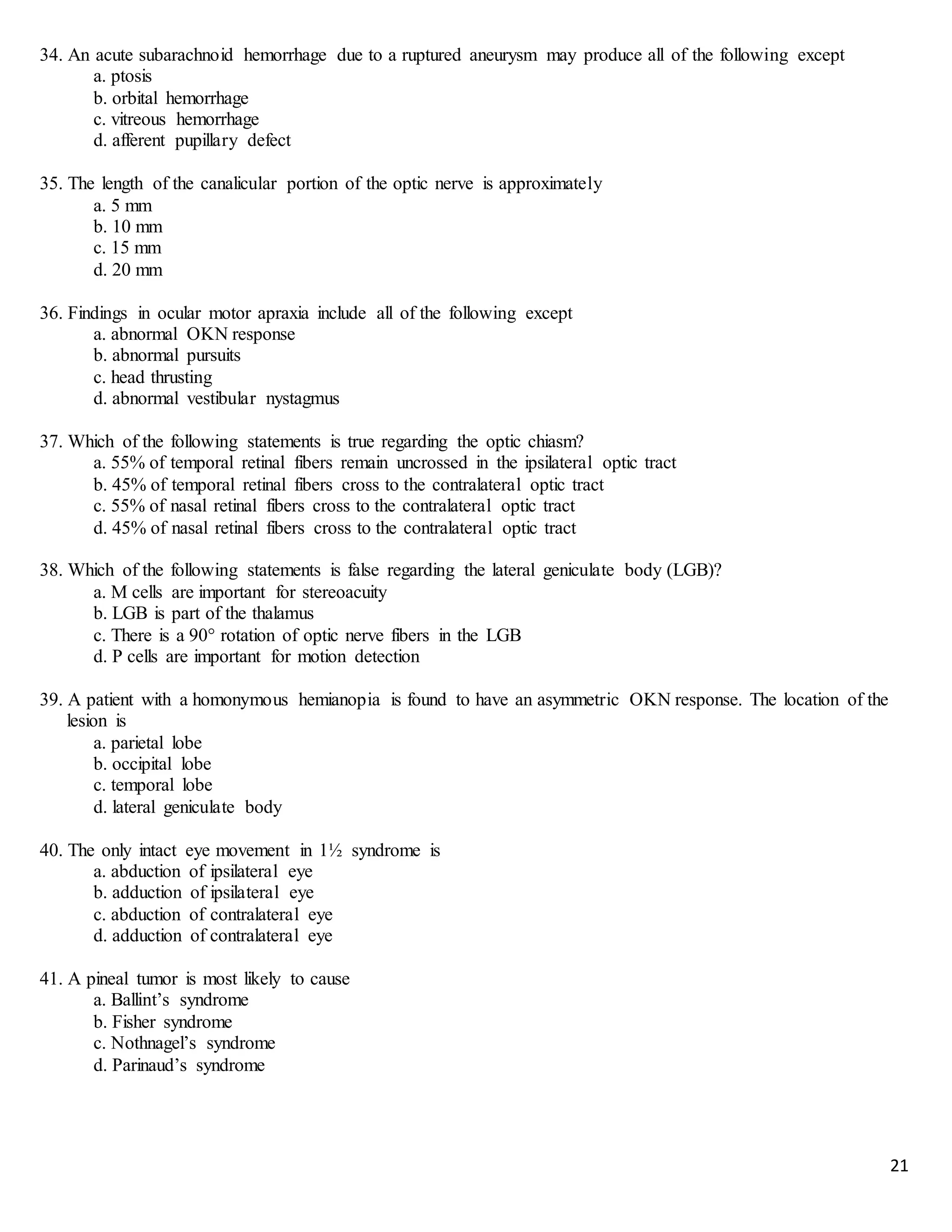 460 ophthalmology mcqs & answers | DOCX