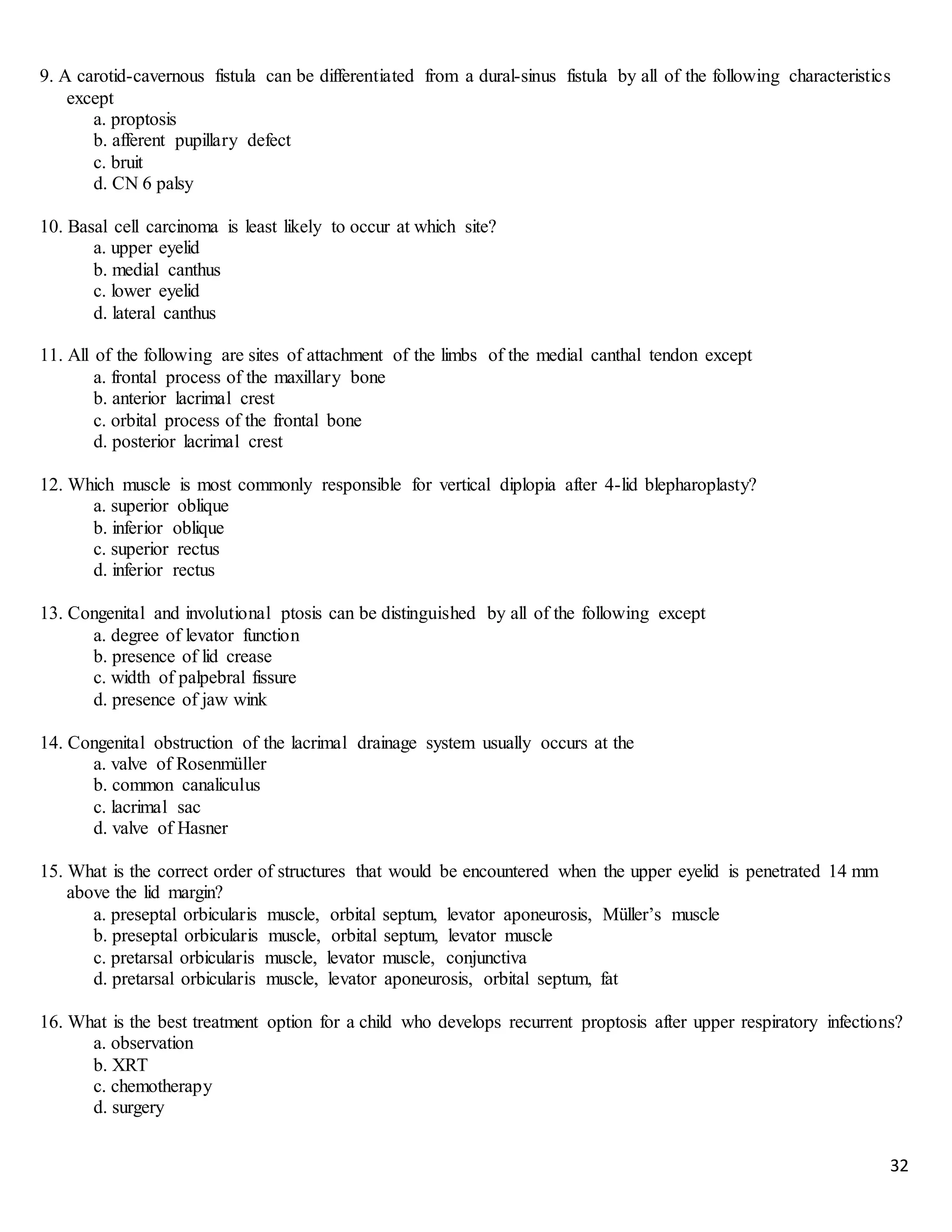 460 ophthalmology mcqs & answers | DOCX