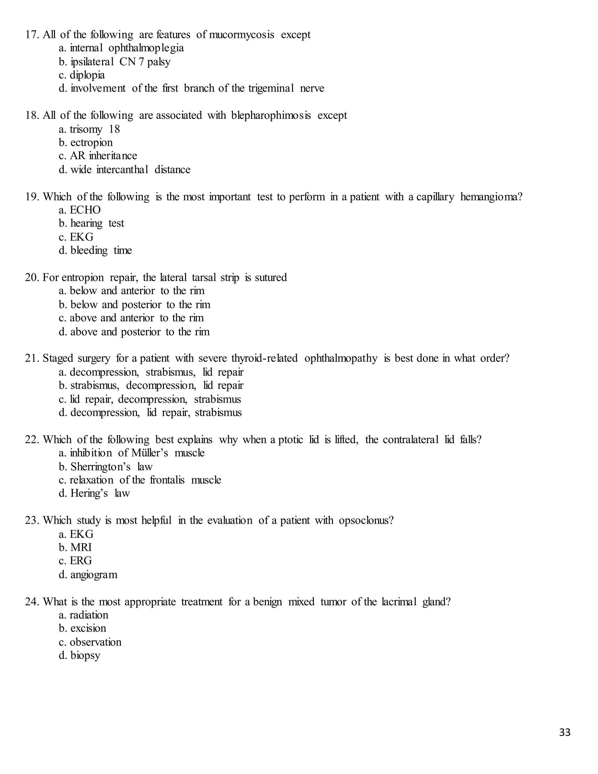 460 ophthalmology mcqs & answers | DOCX