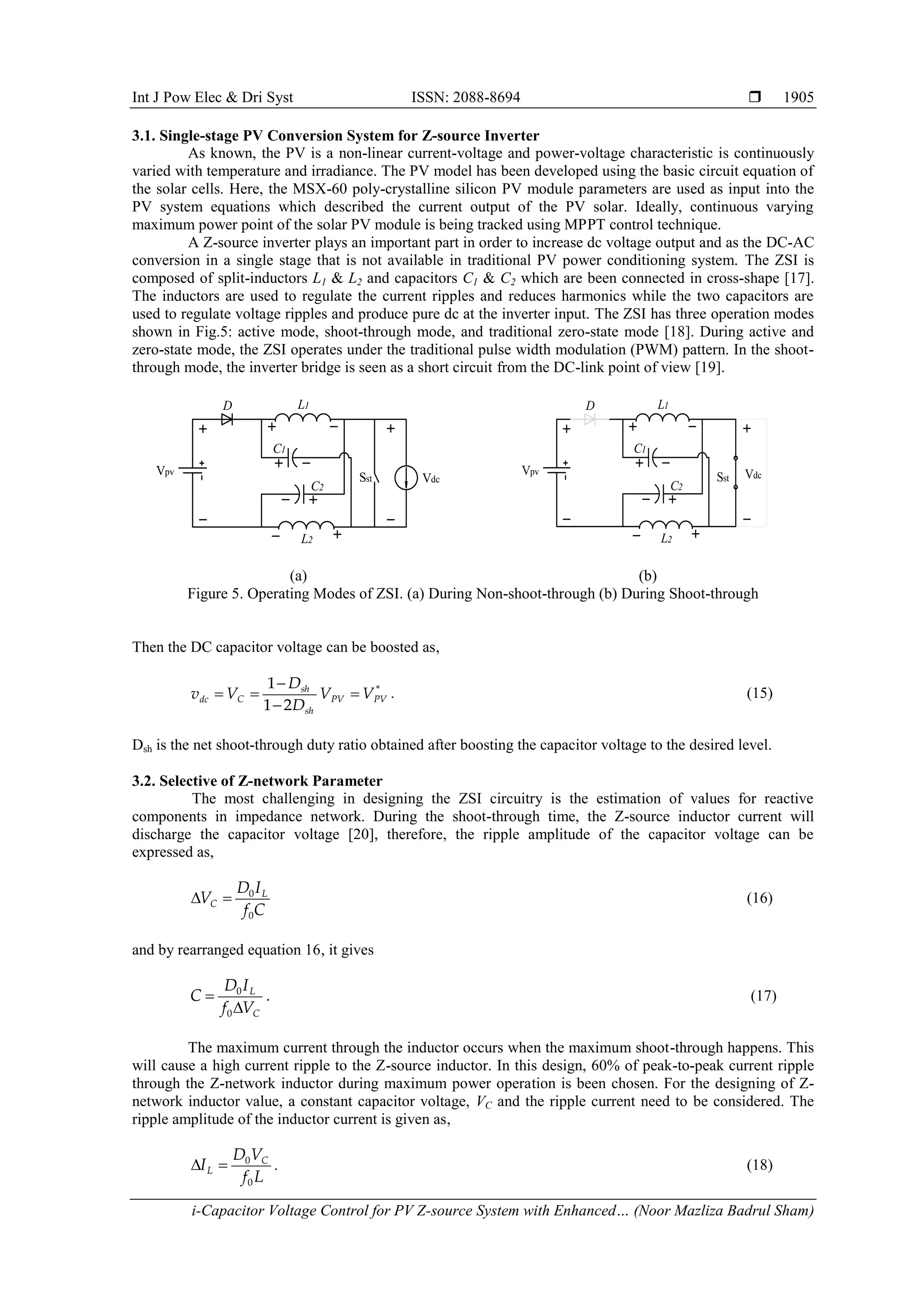 i-Capacitor Voltage Control for PV Z-source System with Enhanced Shoot ...