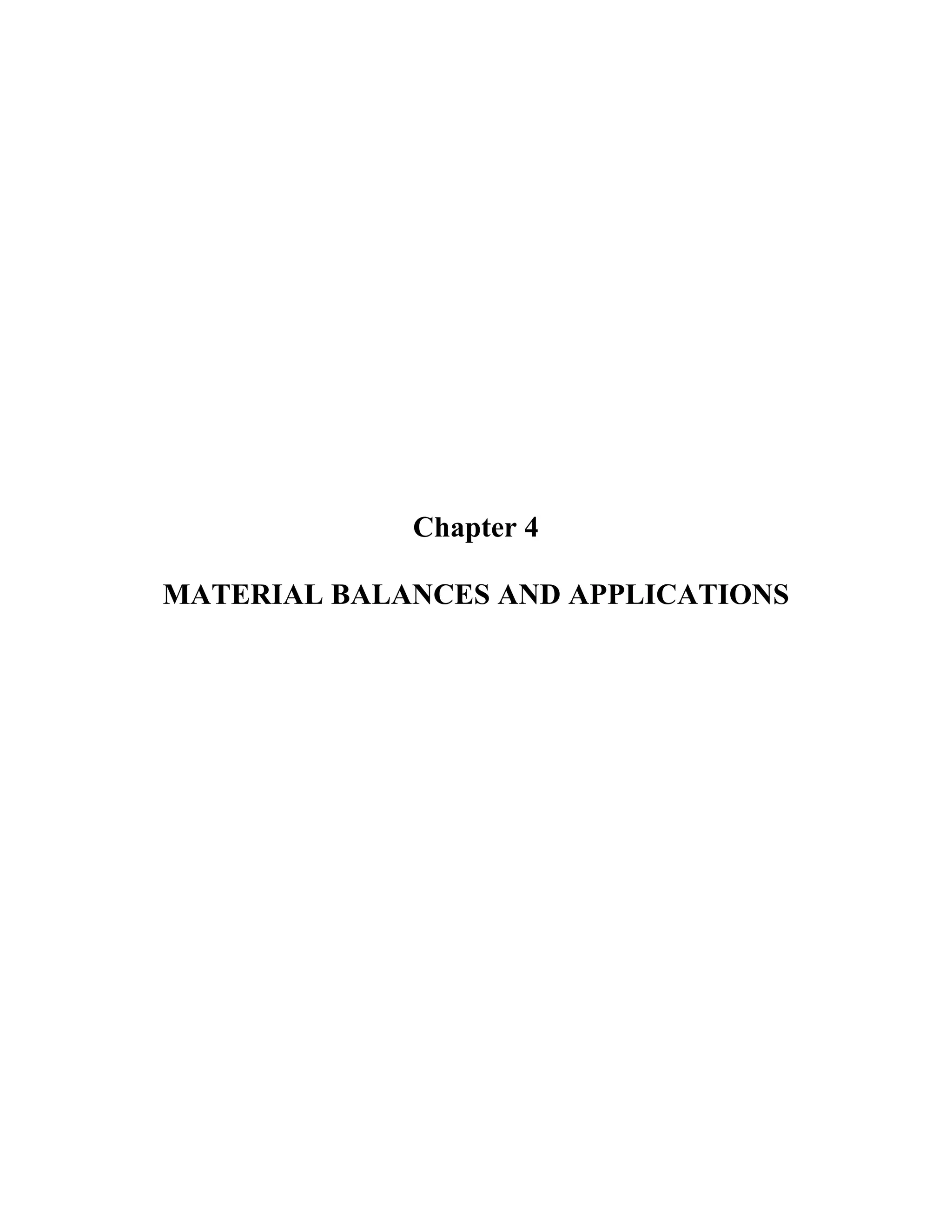 material balance and its applications | PDF