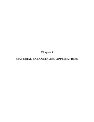 material balance and its applications | PDF