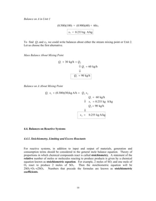 material balance and its applications | PDF
