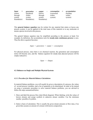 material balance and its applications | PDF