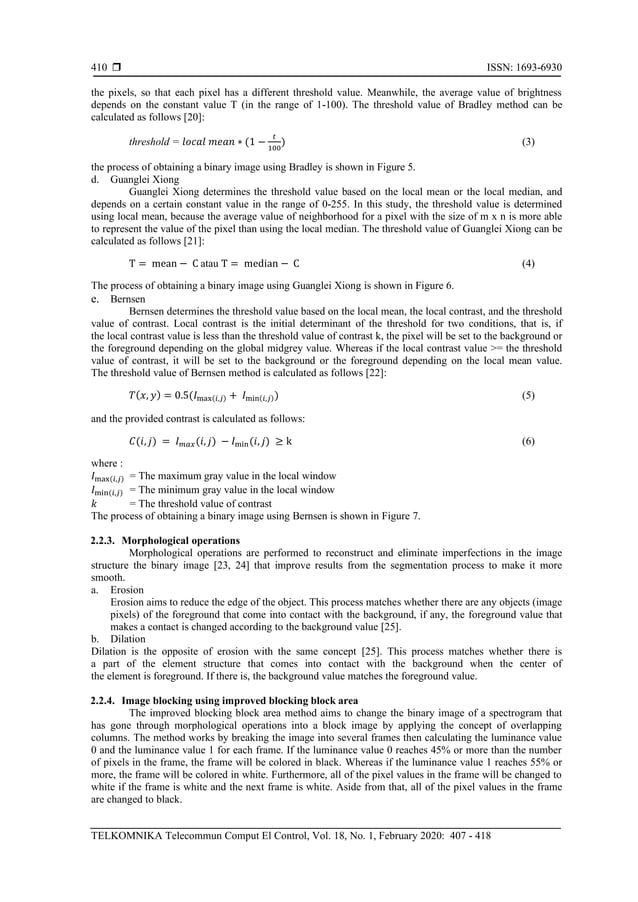 Continuous Speech Segmentation Using Local Adaptive Thresholding