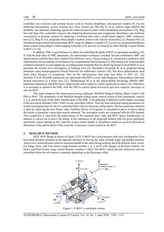 Velocity control of ROV using modified integral SMC with optimization tuning based on Lyapunov ...