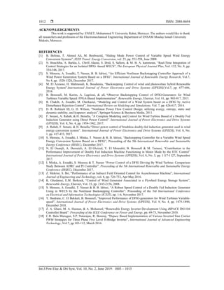 Performance of a vector control for DFIG driven by wind turbine: real ...