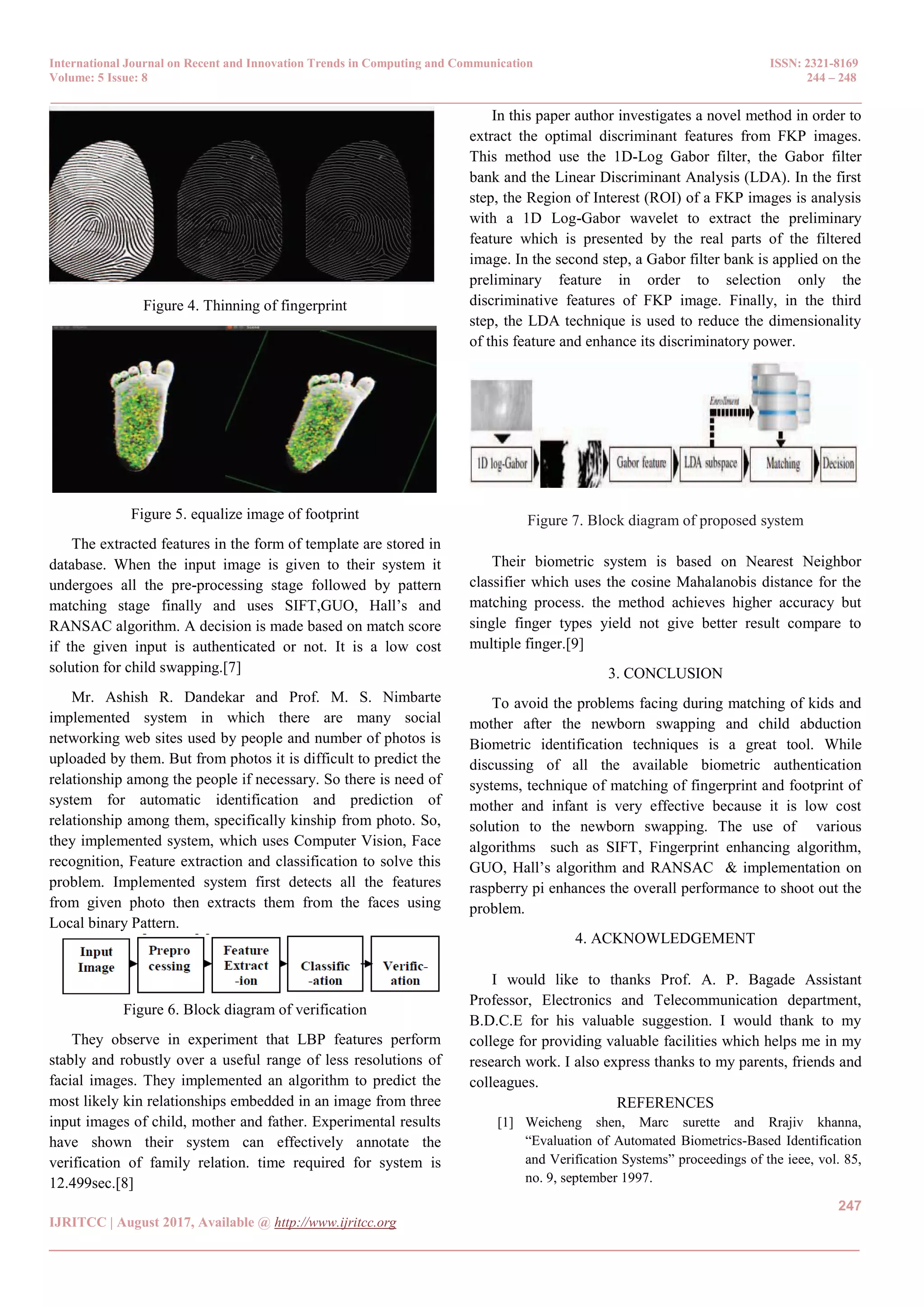 A New Born Child Authentication System using Image Processing | PDF | Computing | Technology ...