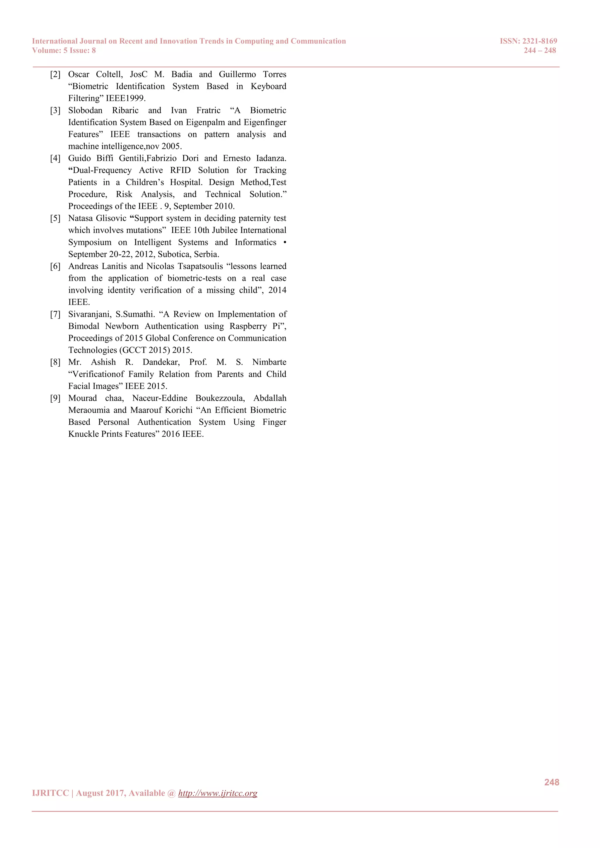 A New Born Child Authentication System using Image Processing | PDF | Computing | Technology ...