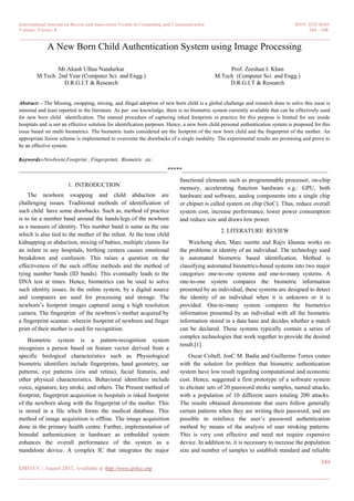 A New Born Child Authentication System using Image Processing | PDF