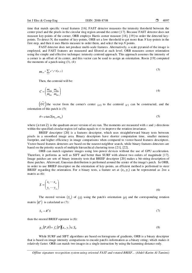 Offline Signature Recognition System Using Oriented Fast And Rotated Brief