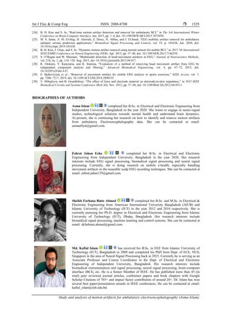 Study and analysis of motion artifacts for ambulatory electroencephalography | PDF