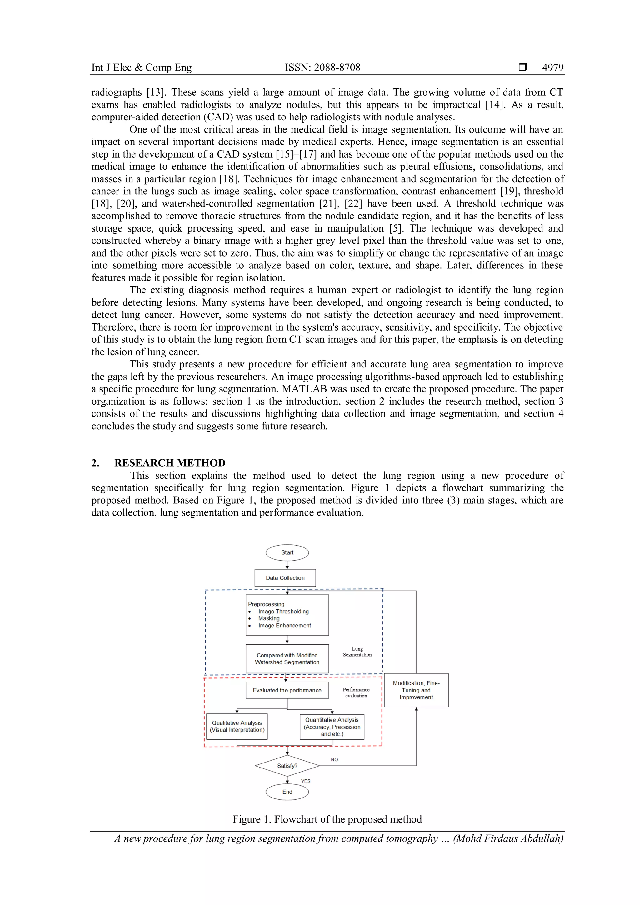 A New Procedure For Lung Region Segmentation From Computed Tomography