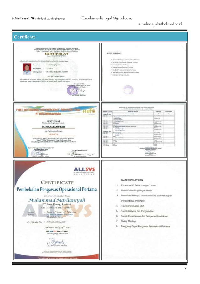 Curriculum Vitae 2015 (Mhd.Marliansyah S. Hut) | PDF