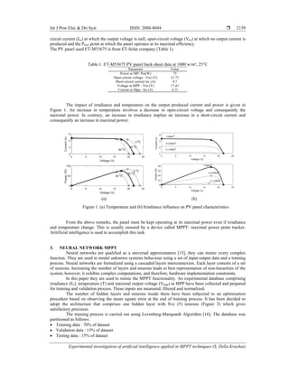Experimental investigation of artificial intelligence applied in MPPT techniques | PDF