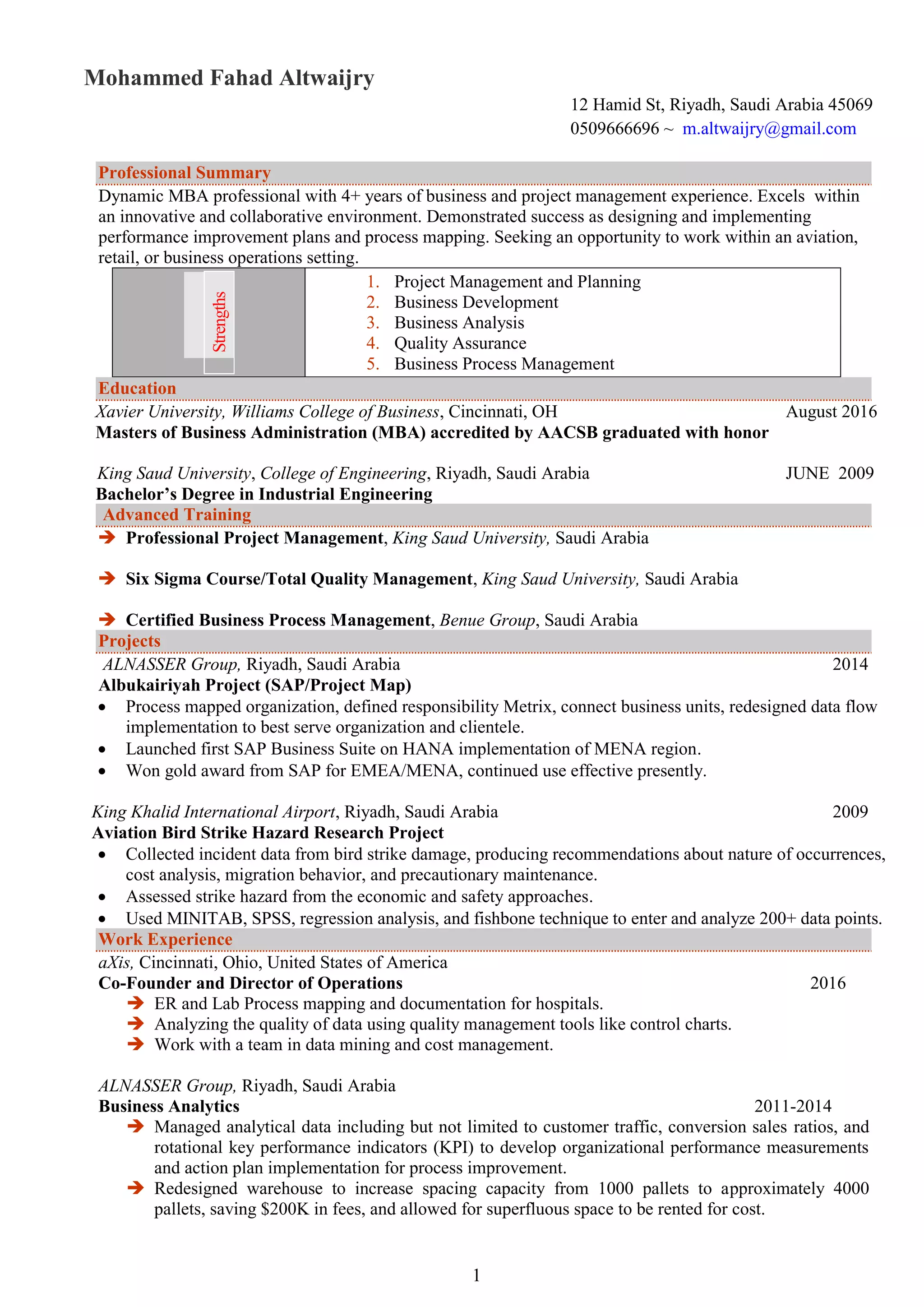 MOHAMMED FAHAD AL-TWAIJRY(Resume) saudi version | PDF