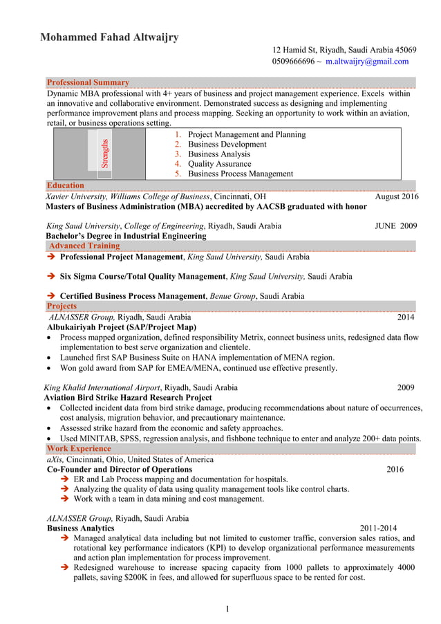 MOHAMMED FAHAD AL-TWAIJRY(Resume) saudi version | PDF