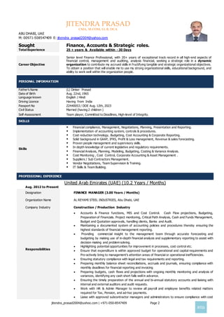 Resume_ Jitendra Prasad_CMA,LLB,MCOM,DCA | PDF
