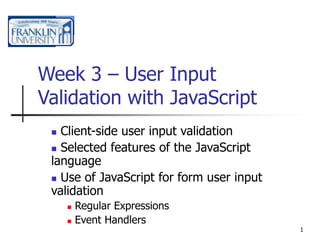 validation & regular expression chacteristics | PPT