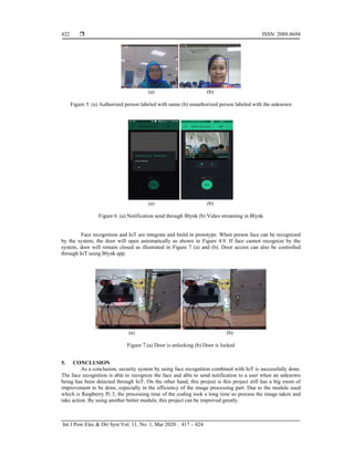 IoT based facial recognition door access control home security system using raspberry pi | PDF