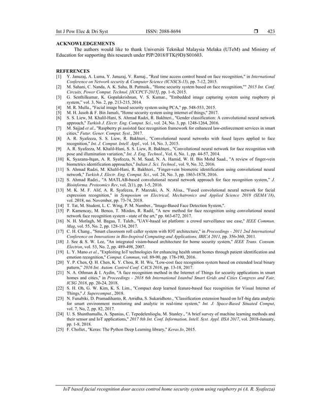 IoT based facial recognition door access control home security system using raspberry pi | PDF ...