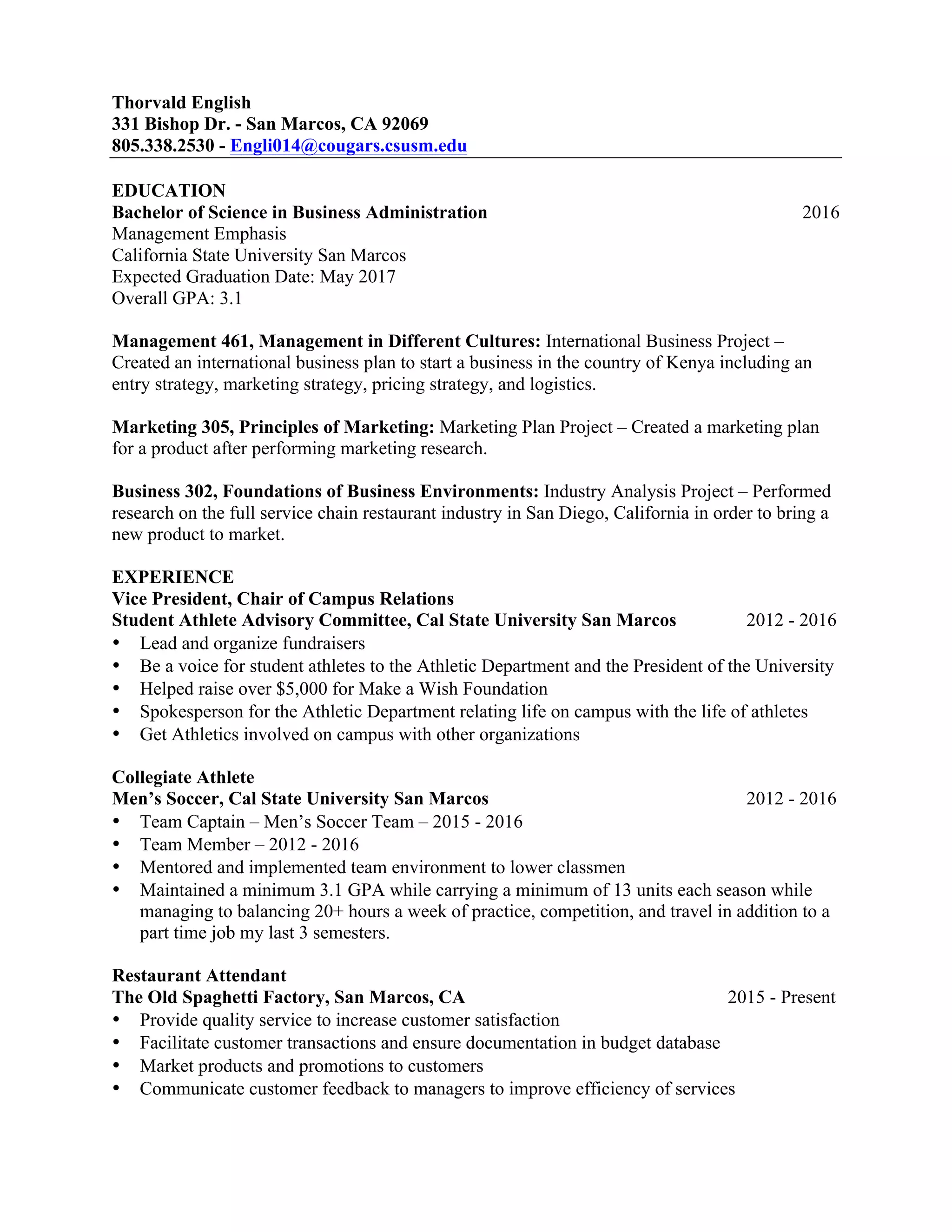 Thor English Work Resume Official | PDF