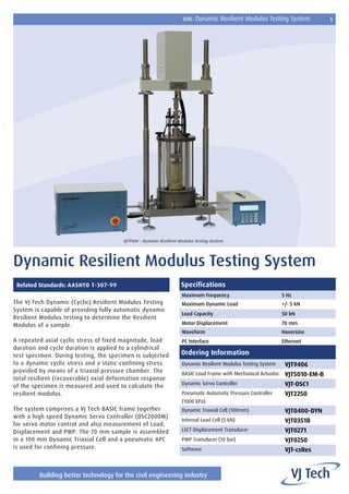 Dynamic (Cyclic) Resilient Modulus Testing | PDF