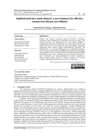 Sophisticated face mask dataset: a novel dataset for effective ...