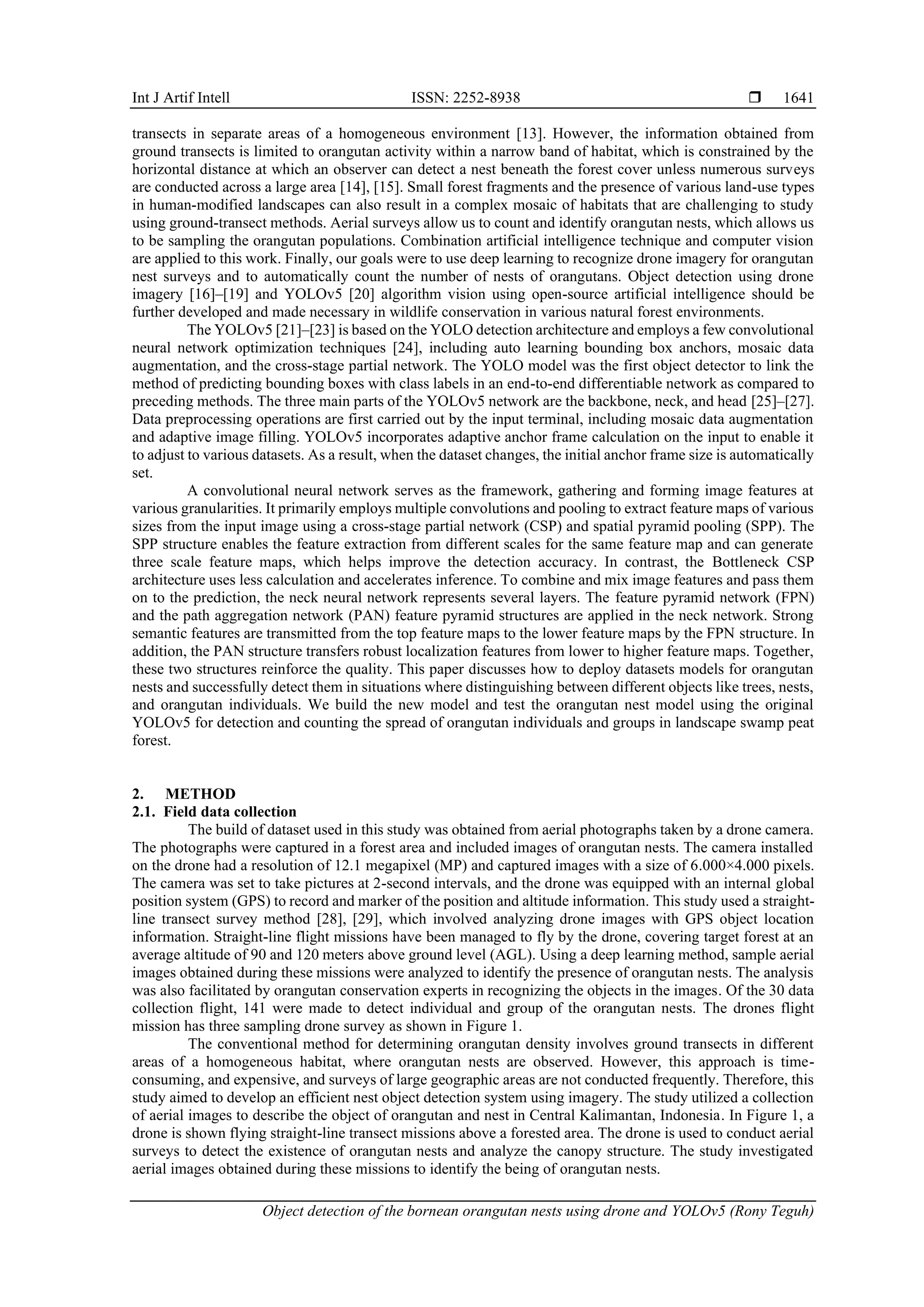 Object detection of the bornean orangutan nests using drone and YOLOv5 | PDF