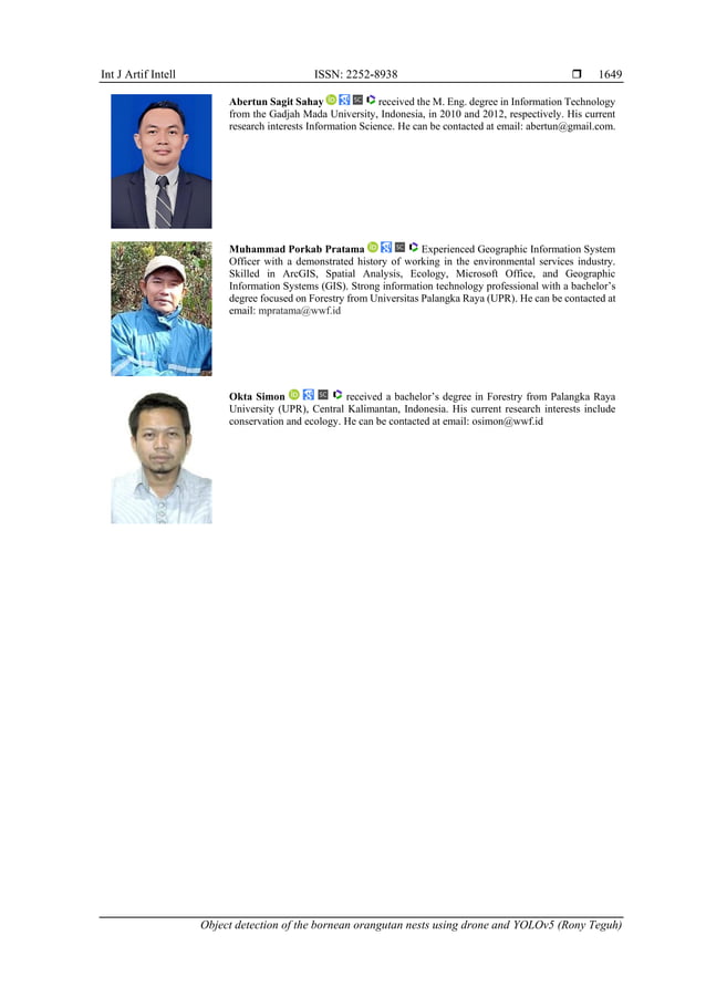 Object detection of the bornean orangutan nests using drone and YOLOv5 | PDF