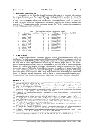 Object detection of the bornean orangutan nests using drone and YOLOv5 | PDF