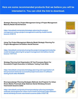 Strategic Planning For Project Management Using A Project Management ...